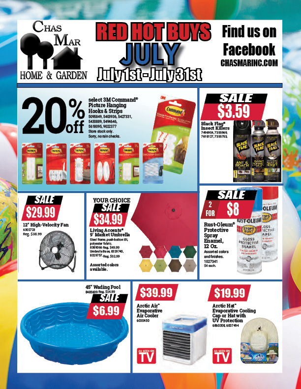Sales & Specials - ChasMar Home & Garden